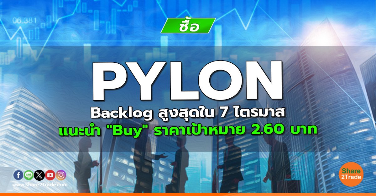 PYLON Backlog สูงสุดใน 7 ไตรมาส แนะนำ "Buy" ราคาเป้าหมาย 2.60 บาท | Share2Trade